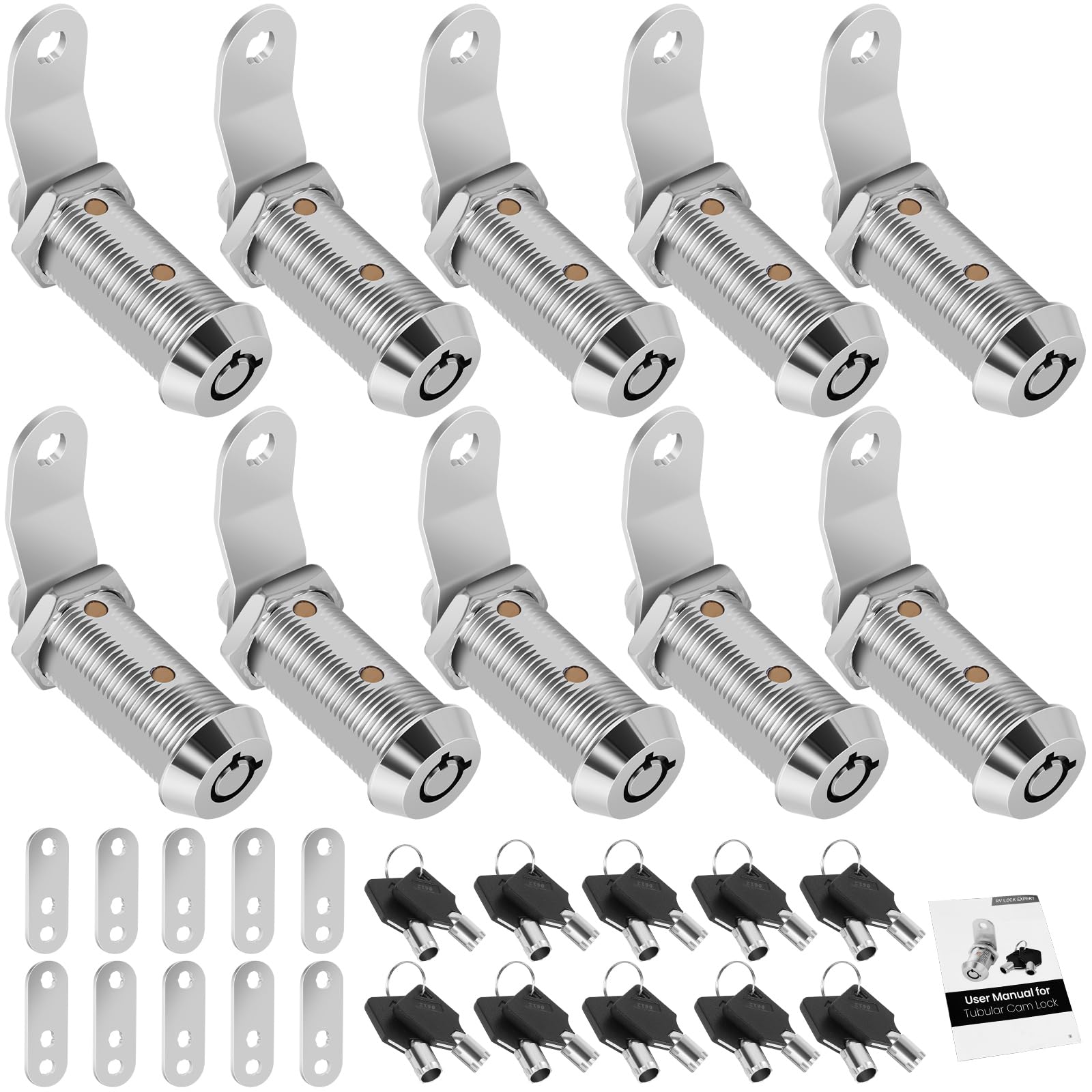 Amazon.com: Cylinnda 10Pack Cabinet Lock with Keys, 1-1/2" RV Storage Locks Keyed Alike, RV ...