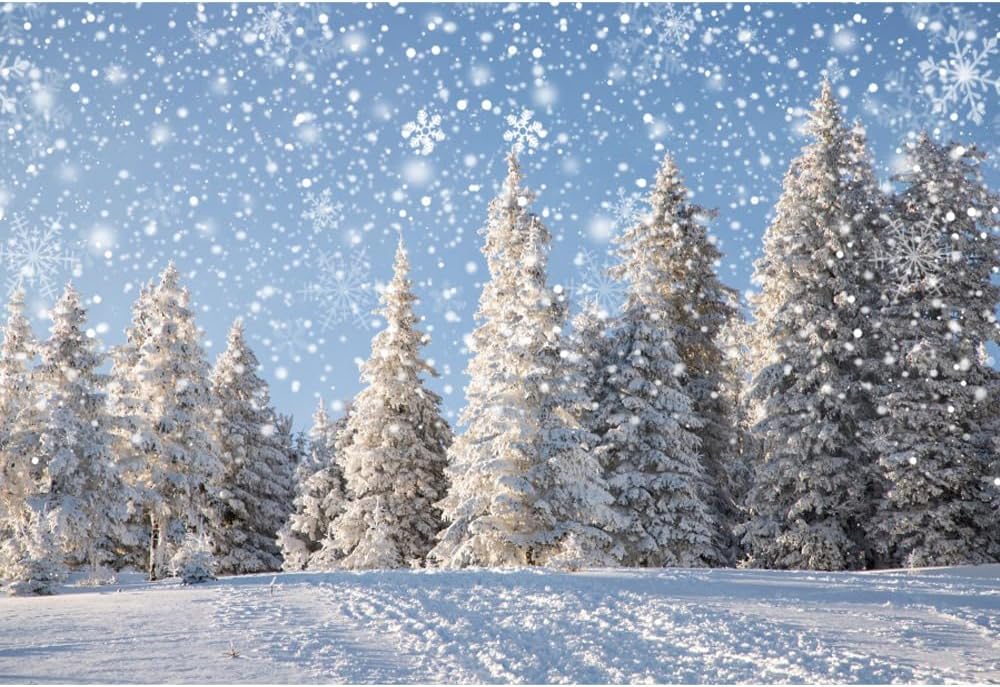 Amazon.com : OFILA Winter Snowforest Photography Backdrop 9x6ft Fabric ...