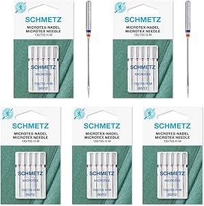 Amazon.com: 25 Schmetz Microtex Sharp Sewing Machine Needles 130/705 H ...