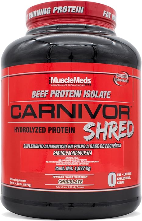 MuscleMeds Carnivor Shred Chocolate / 23g Proteina de carne / 0 azucar ...