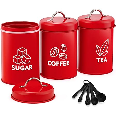 Amazon.com: LIANYU 8 Pieces Large Canister Sets for Kitchen Counter ...