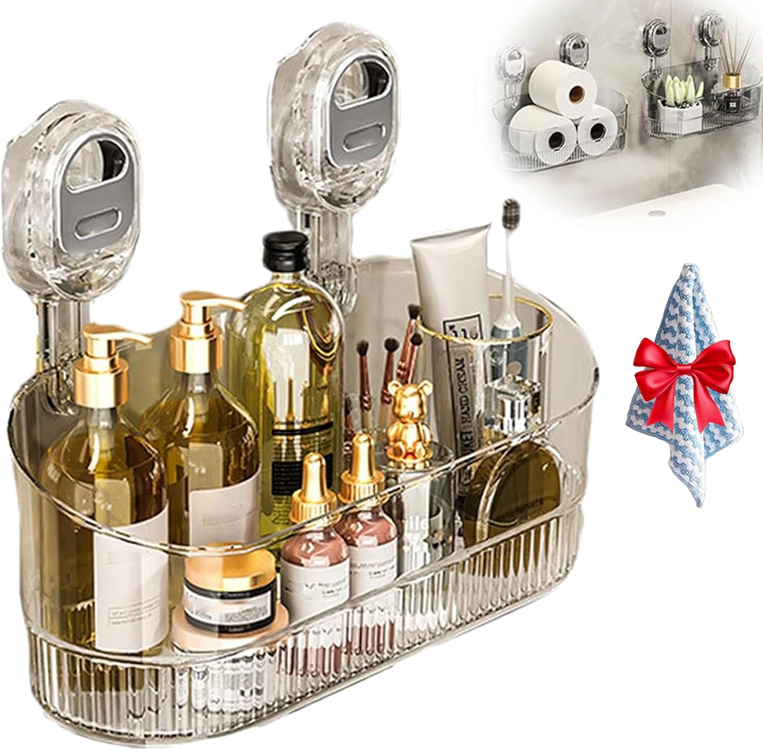 Amazon.com: 2025 NEW No-Drill Bathroom Suction Storage Box – Large ...