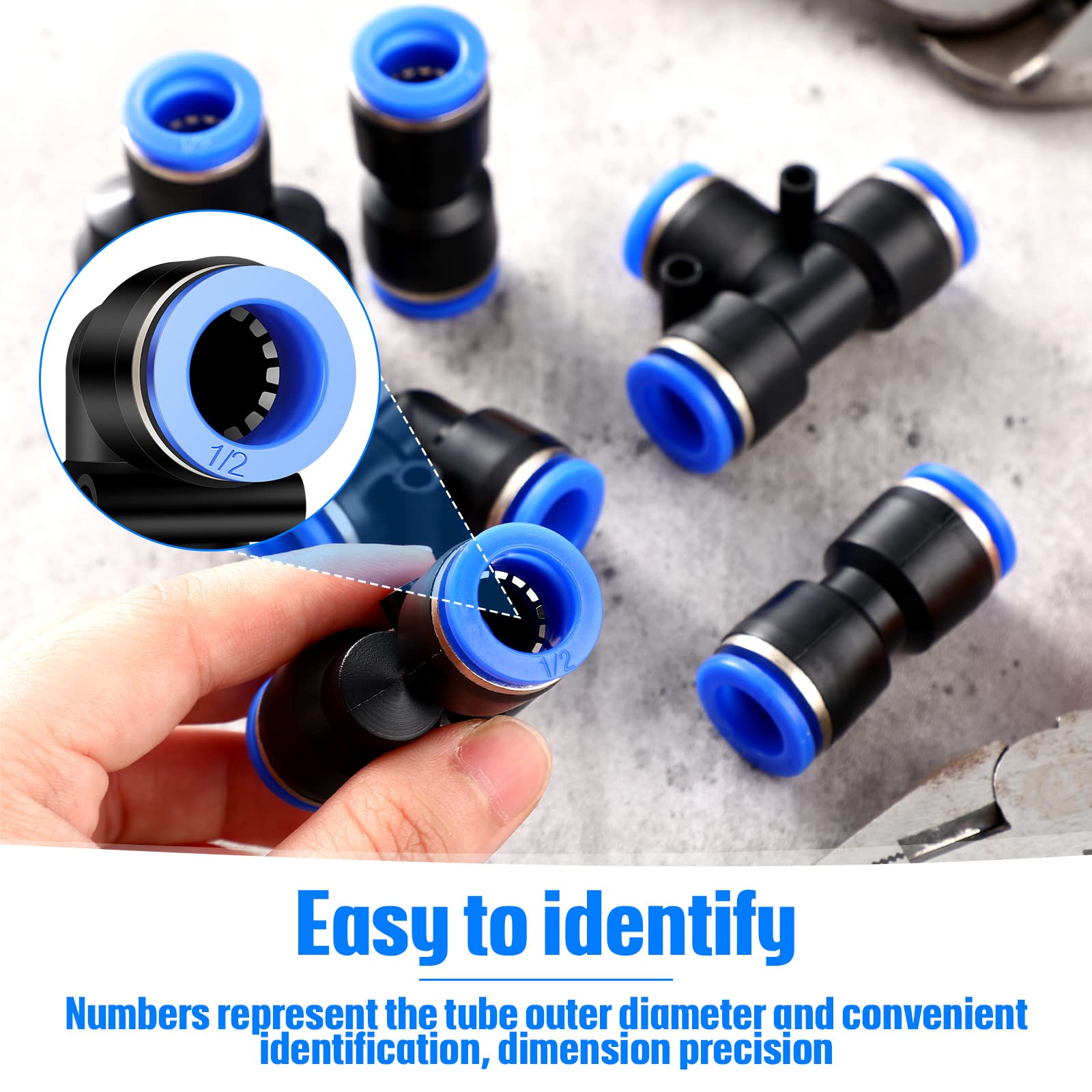 Snapklik.com : Hotop Push To Connect Fittings Air Line Pneumatic ...