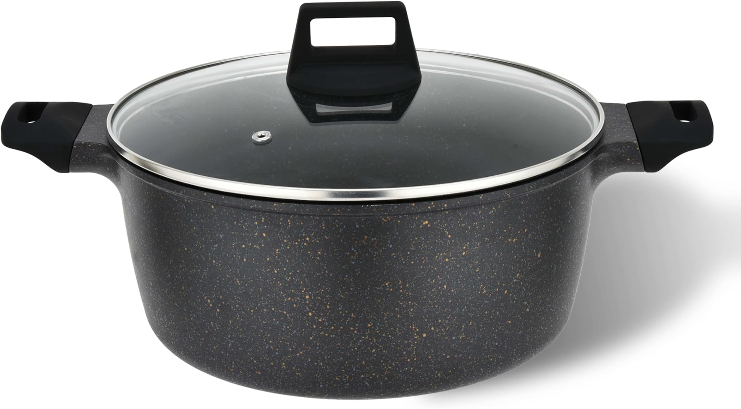 Amazon.com: Vivicreate cast aluminum stock pot pan with lid, Marble ...