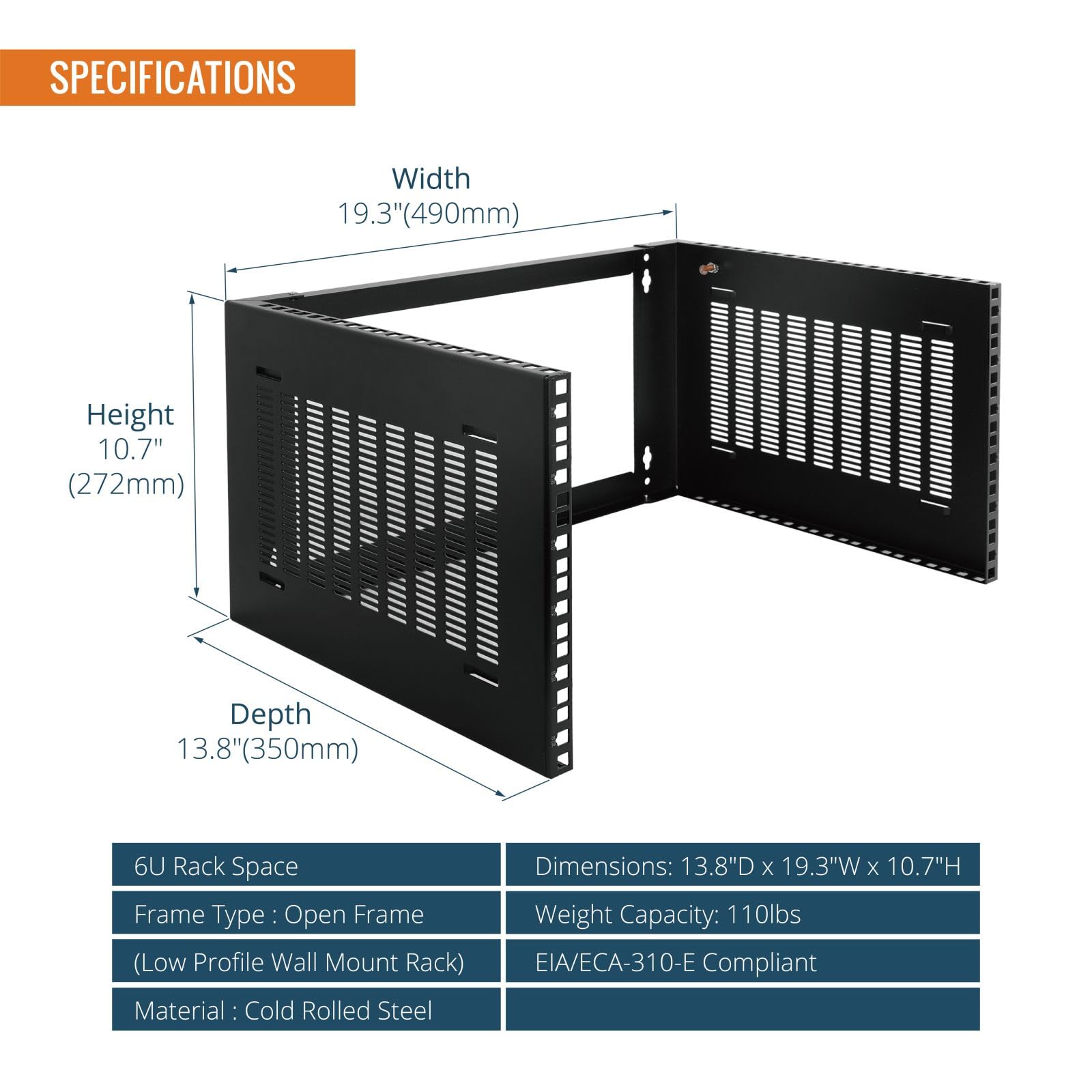 Snapklik.com : Tecmojo 6U Wall Mount Rack,6U Rack 14 Inch Depth,19 ...