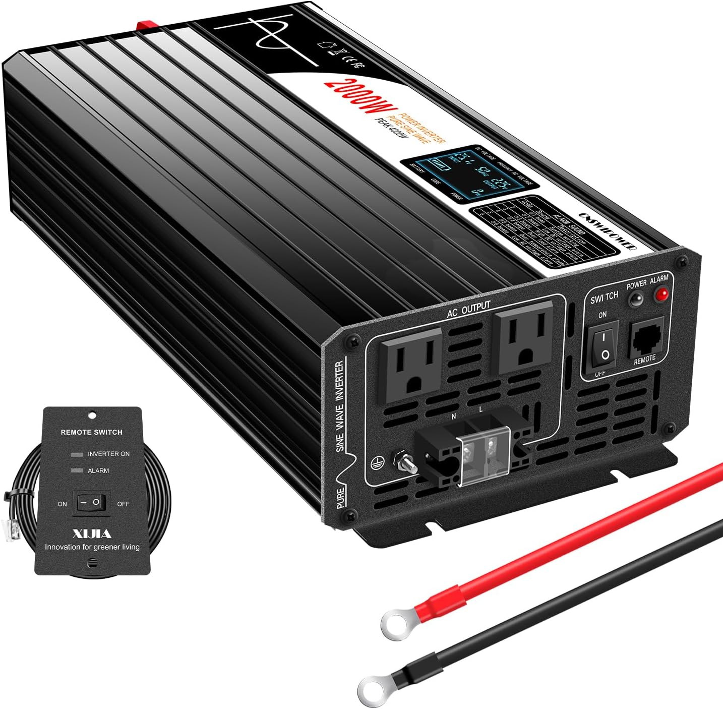 Amazon.com: aeliussine 2000W Pure Sine Wave Inverter-36V DC to 110V ...