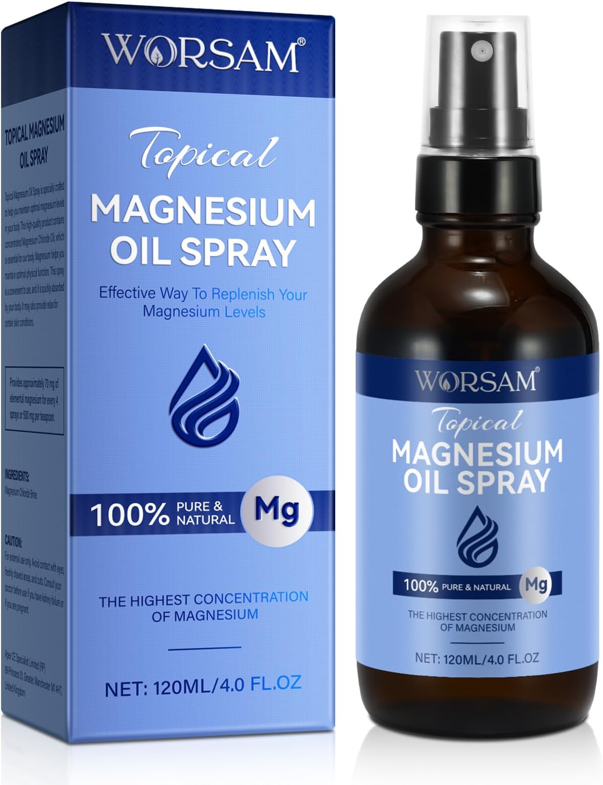 Amazon.com: Pure Magnesium Oil Spray,100% Pure & Natural Magnesium Oil ...