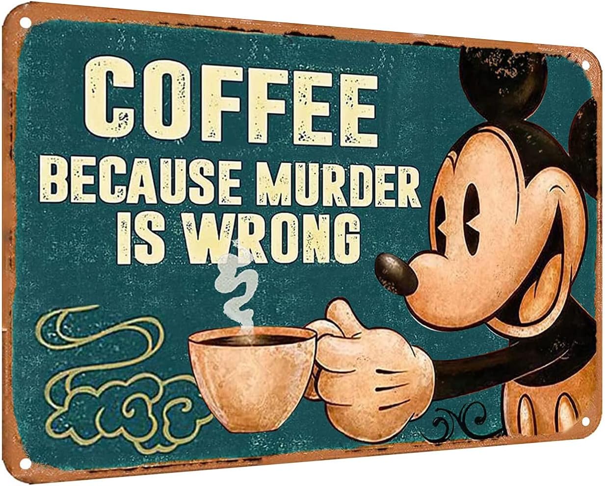 Amazon.com: Coffee Sign Funny Kitchen Signs Vintage Metal Tin Signs ...