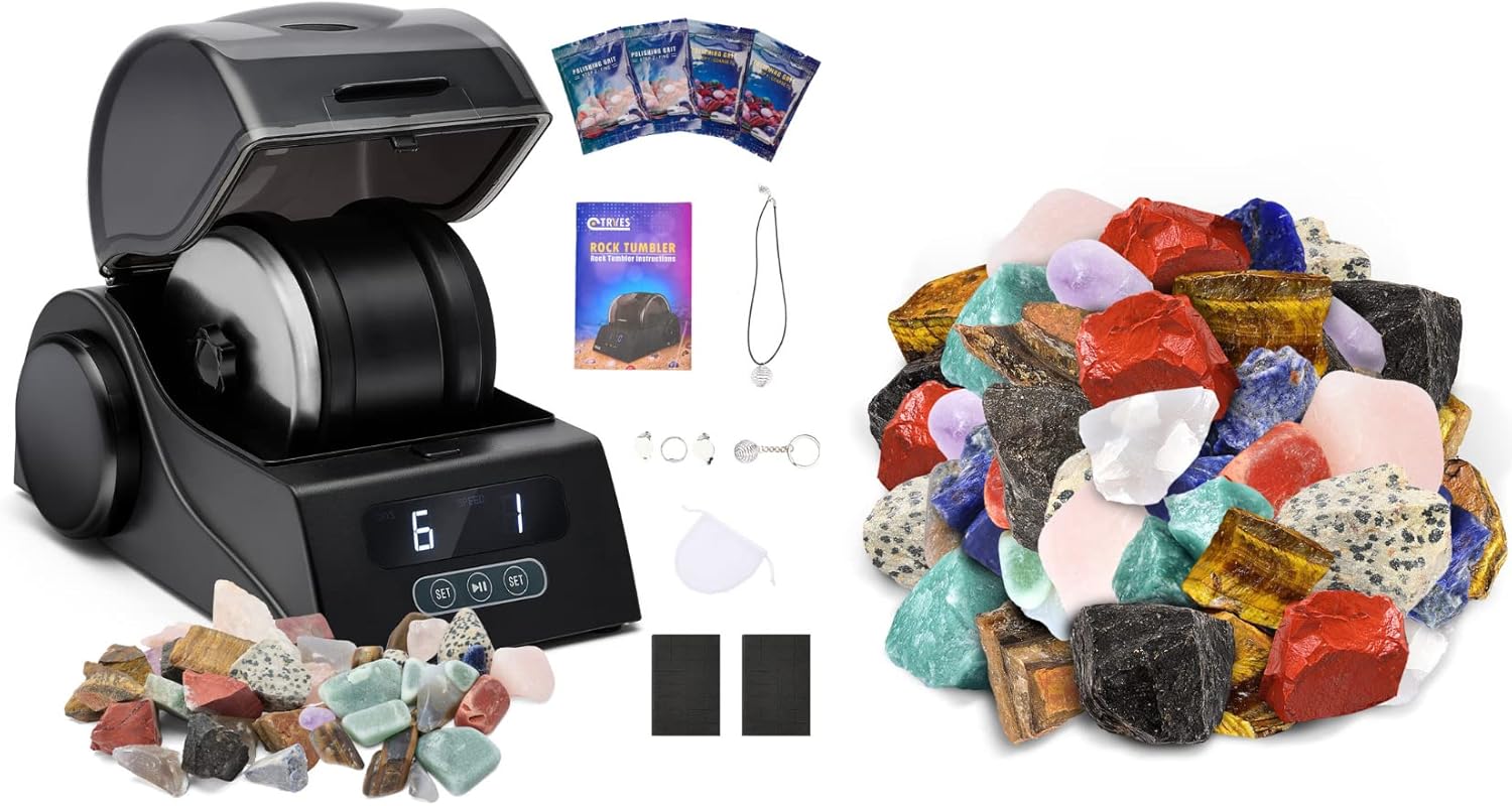 Amazon.com: Rock Tumbler Kit Aults, 0.85lb Mega Rocks for Tumbling ...