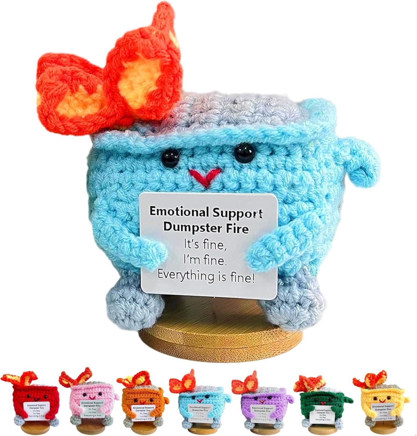 Emotional Support Dumpster- Handmade Crochet Dumpster Fire, Christmas ...