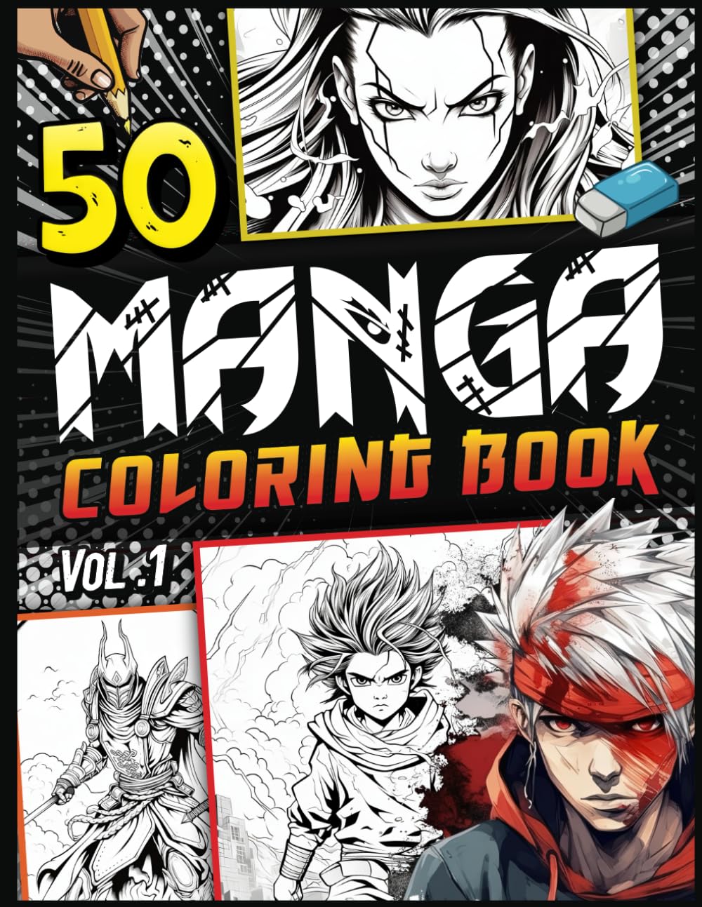 Amazon.com: Manga coloring book: 50 Unique and Beautiful Anime Drawings ...