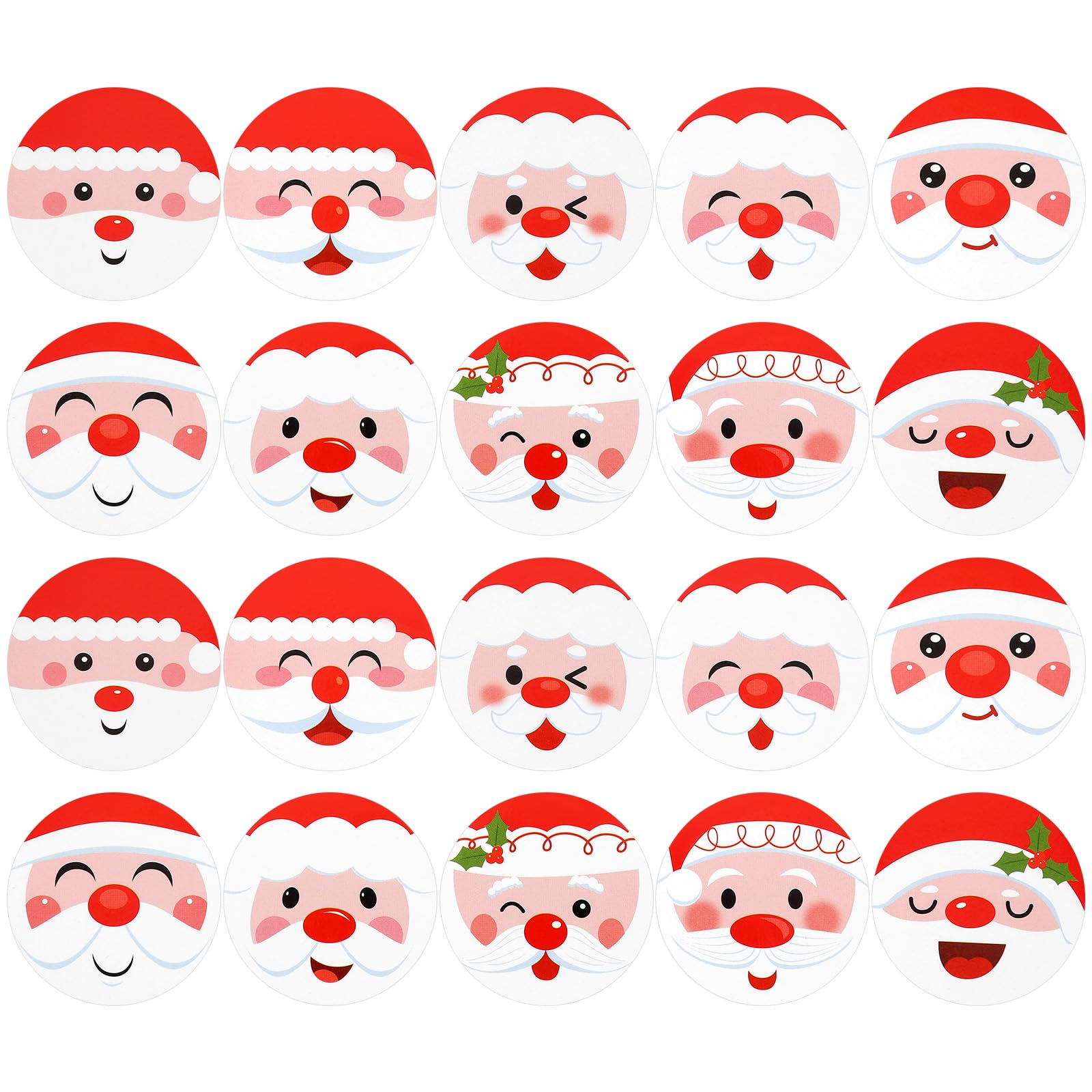 Snapklik.com : 300Pcs Santa Tag Stickers Christmas Santa Face Labels ...