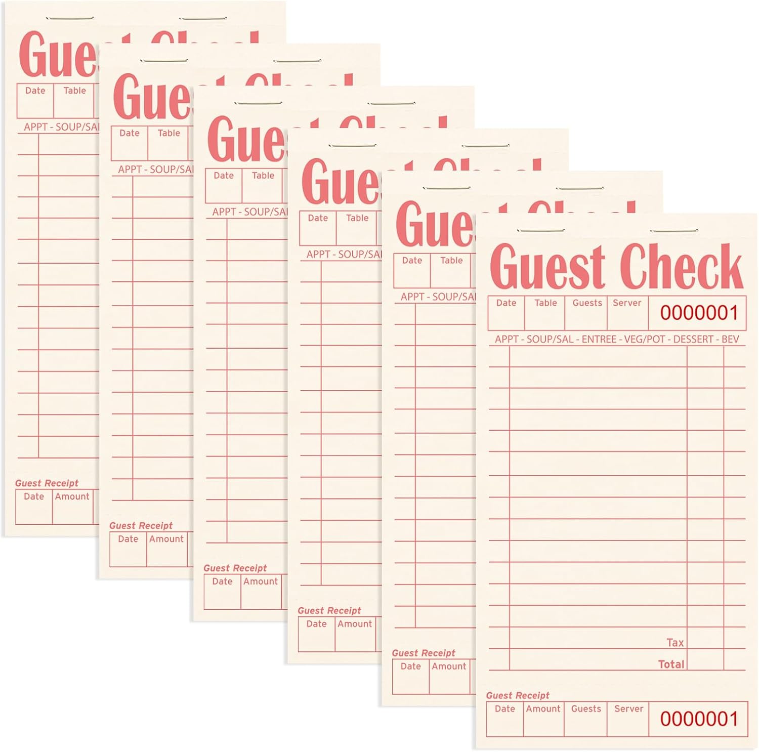 Amazon.com: ZPARIK Guest Checks Books for Servers, Server Note Pads, 6 ...
