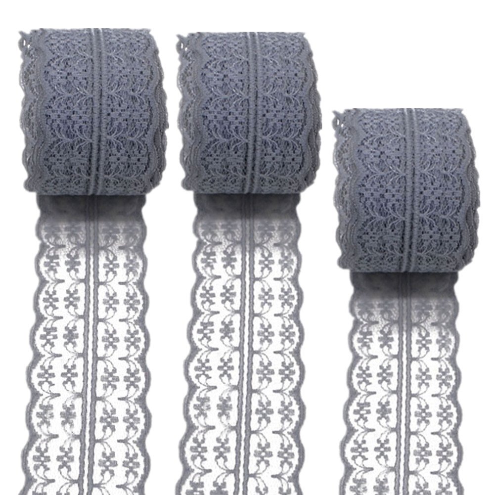 Amazon.com: 3 Rolls 10 Yards Floral Lace Ribbon Lace Trim Webbing ...