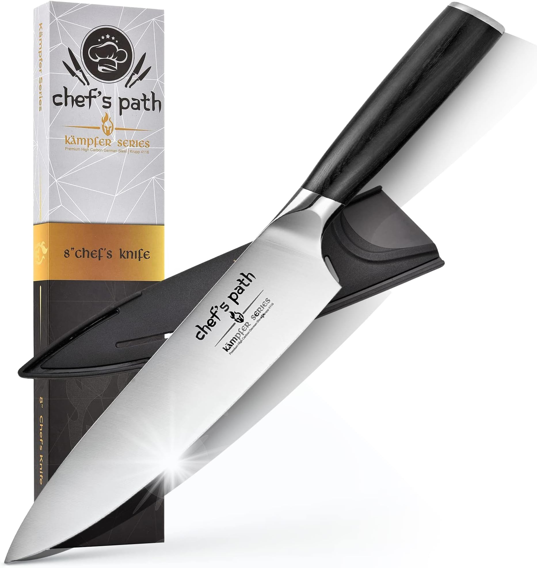 Cuchillo de cocina de Chef's Path de 20 cm: cuchillo de chef de acero ...