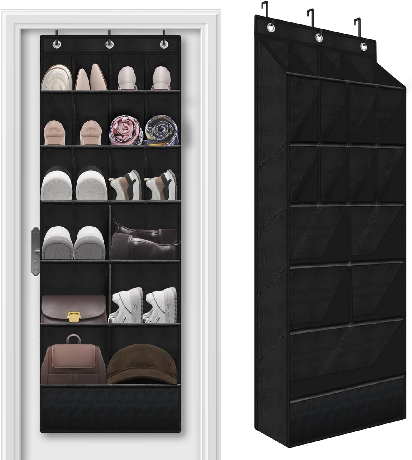 Amazon.com: AOODA 24 Pairs Over the Door Shoe Organizer for Closet ...
