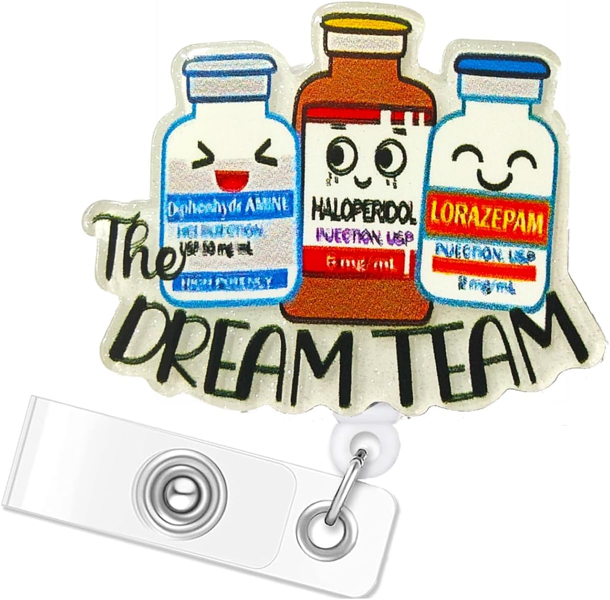 Amazon.com : The Dream Team Funny Badge Reel - Psych Nurse Badge Reel ...