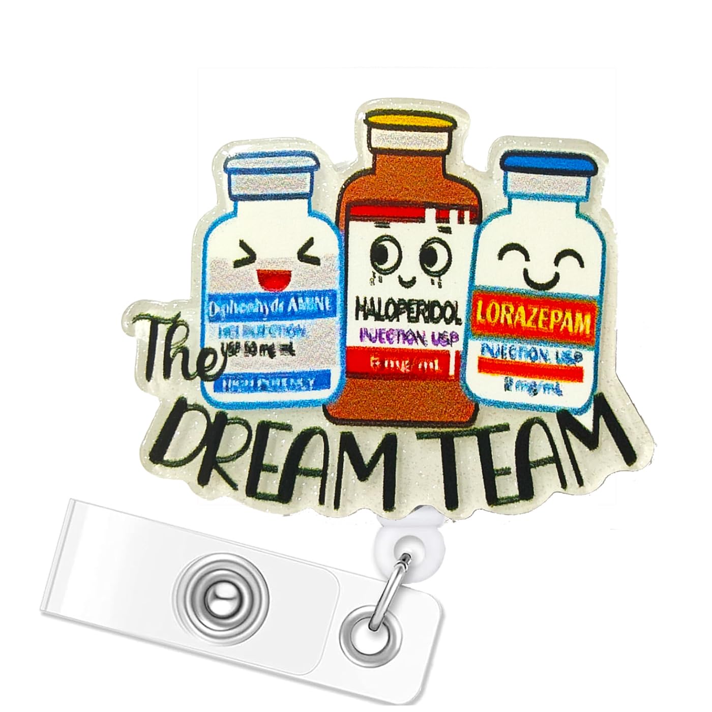 Amazon.com : The Dream Team Funny Badge Reel - Psych Nurse Badge Reel ...