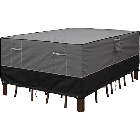 Amazon.com : ULTCOVER Rectangular Patio Heavy Duty Table Cover - 600D ...