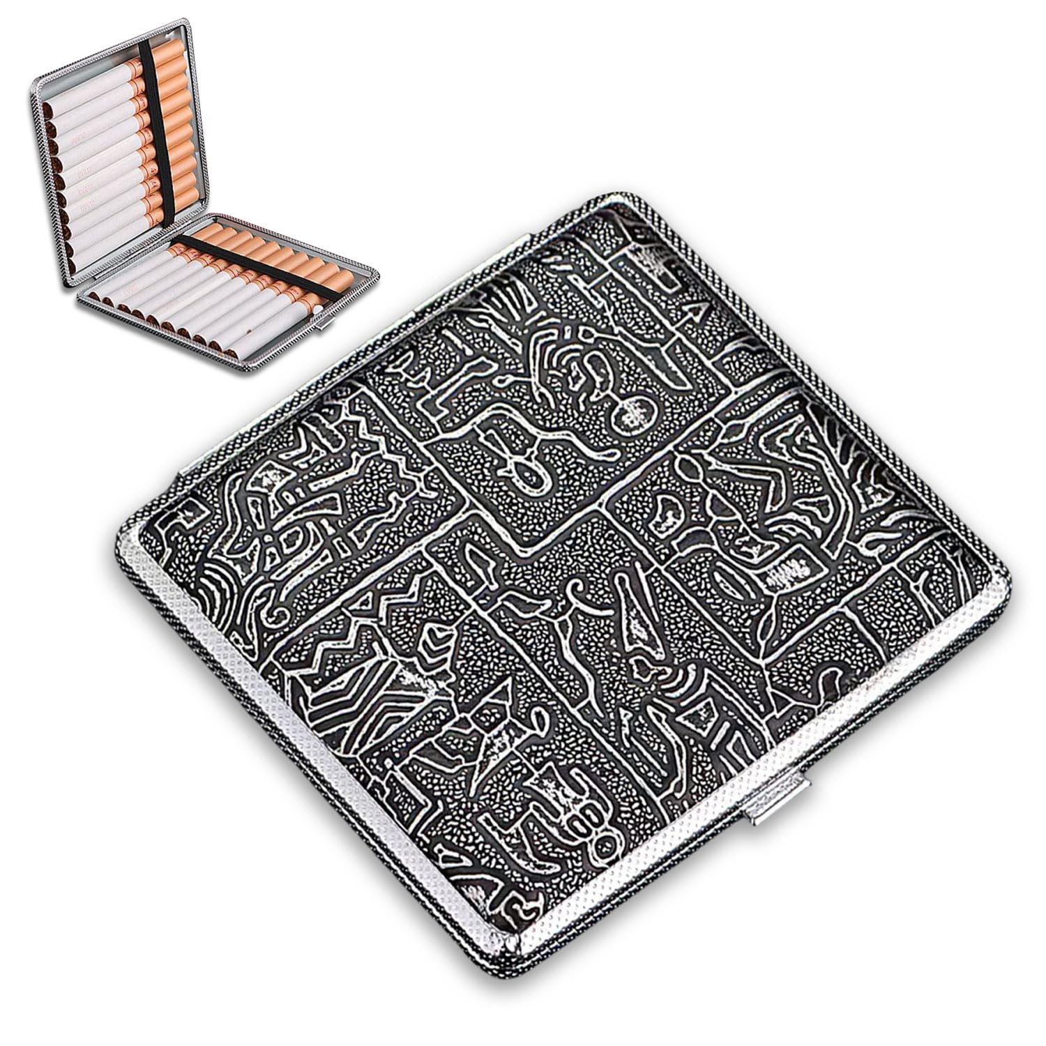 TecoKart® Retro Cigarette Box Case for 20 Cigarettes, Metal Lightweight ...