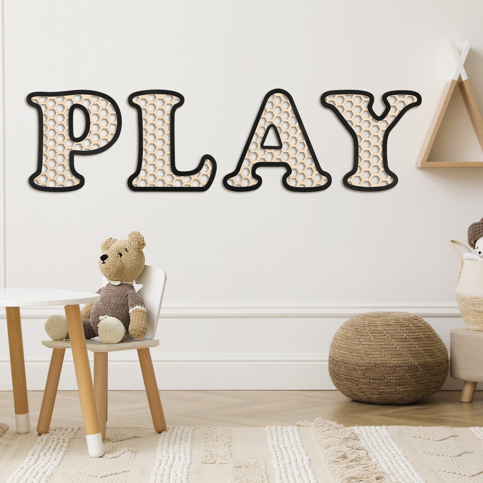 Amazon.com: RattanView Wooden Play Rattan Letters Set Playroom Decor ...