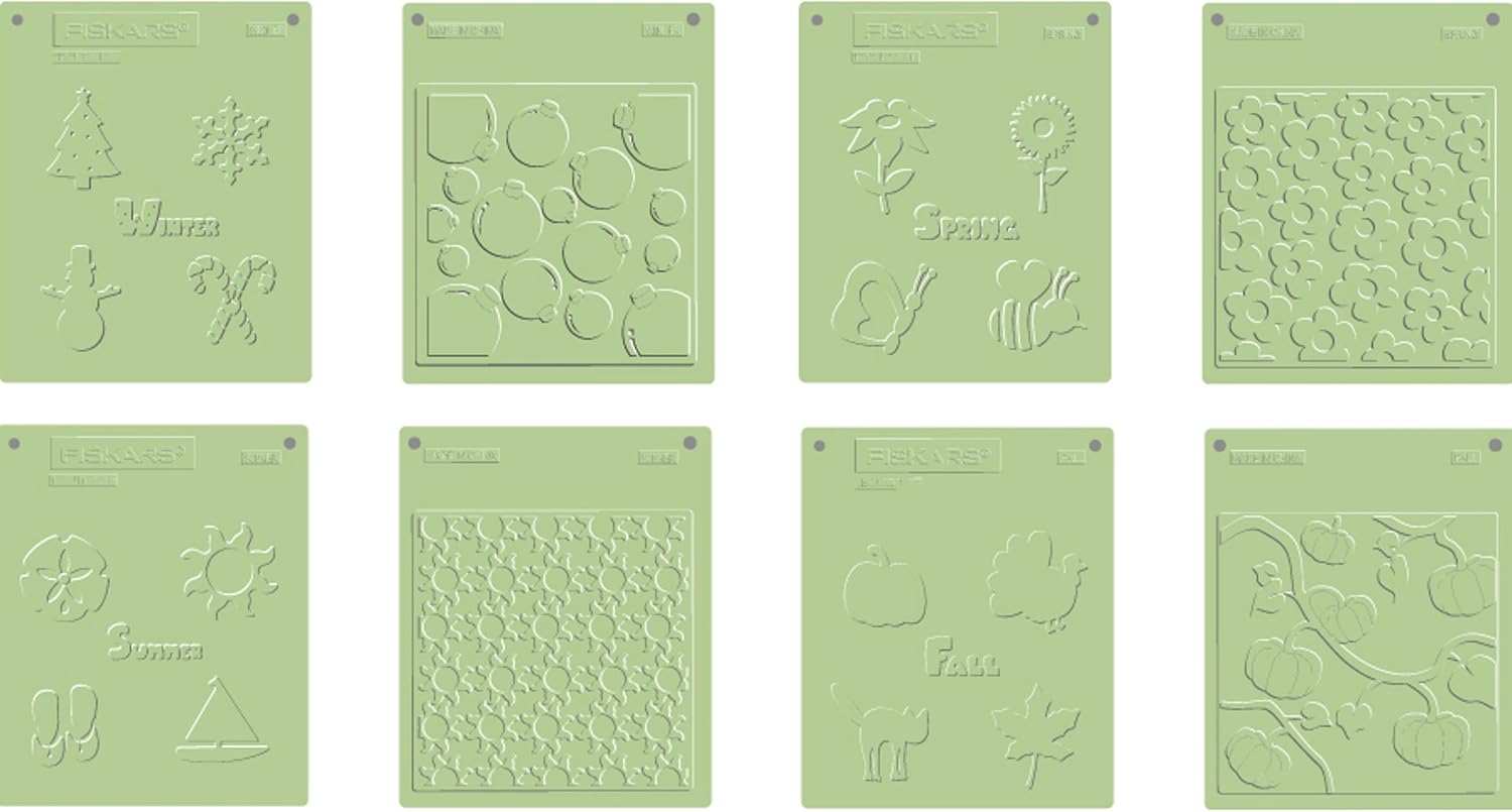 Fiskars 01-000210 Embossing Plate Set, Seasonal 4-Pack : Arts, Crafts ...