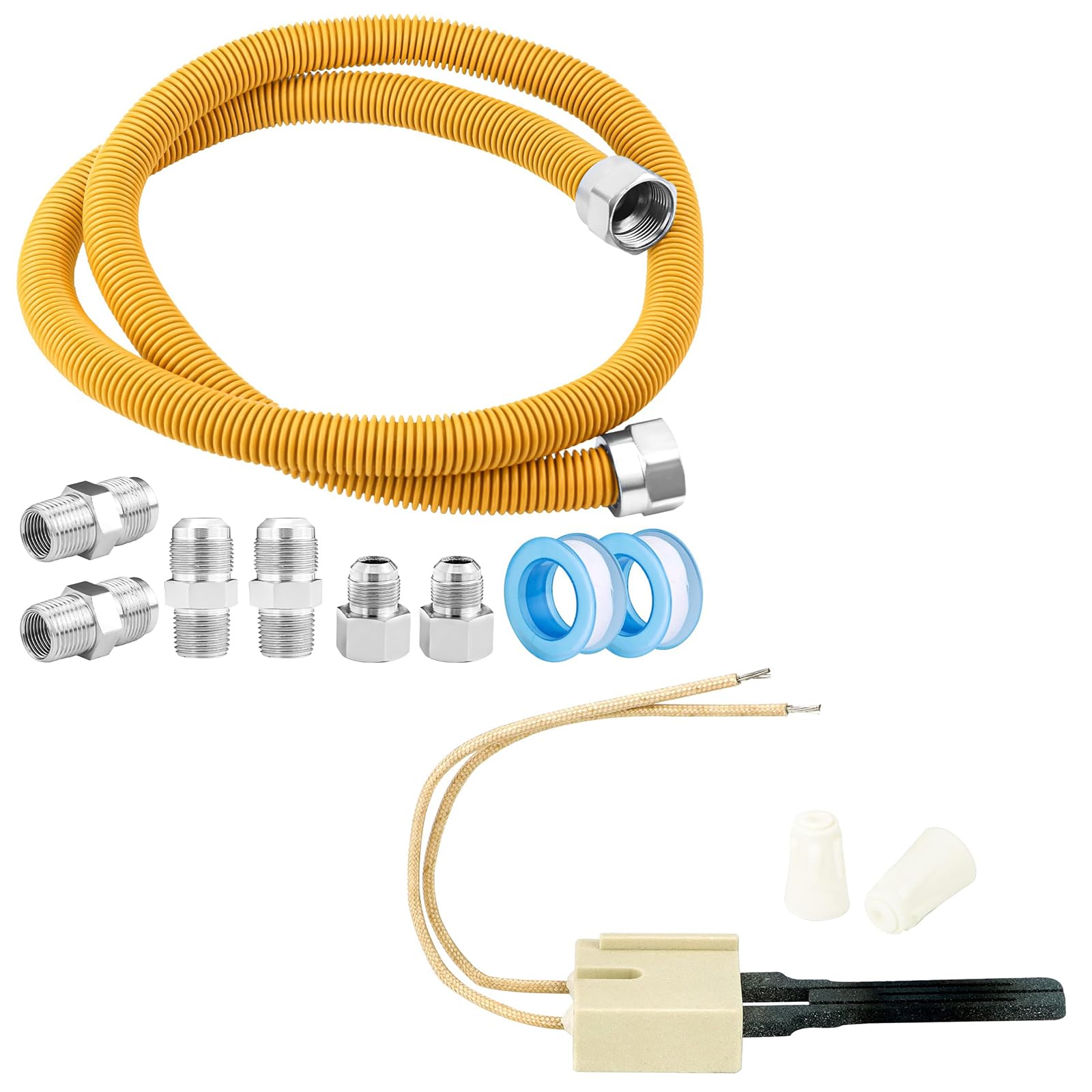 Amazon.com: 48" Flexible Gas Line Kit for Dryer, Stove, Range, Flexible ...