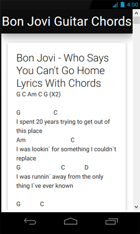 Bon Jovi Guitar Chords