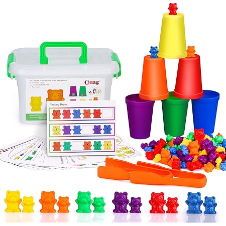 Amazon.com: Bmag Counting Bears with Matching Sorting Cups,Number Color ...