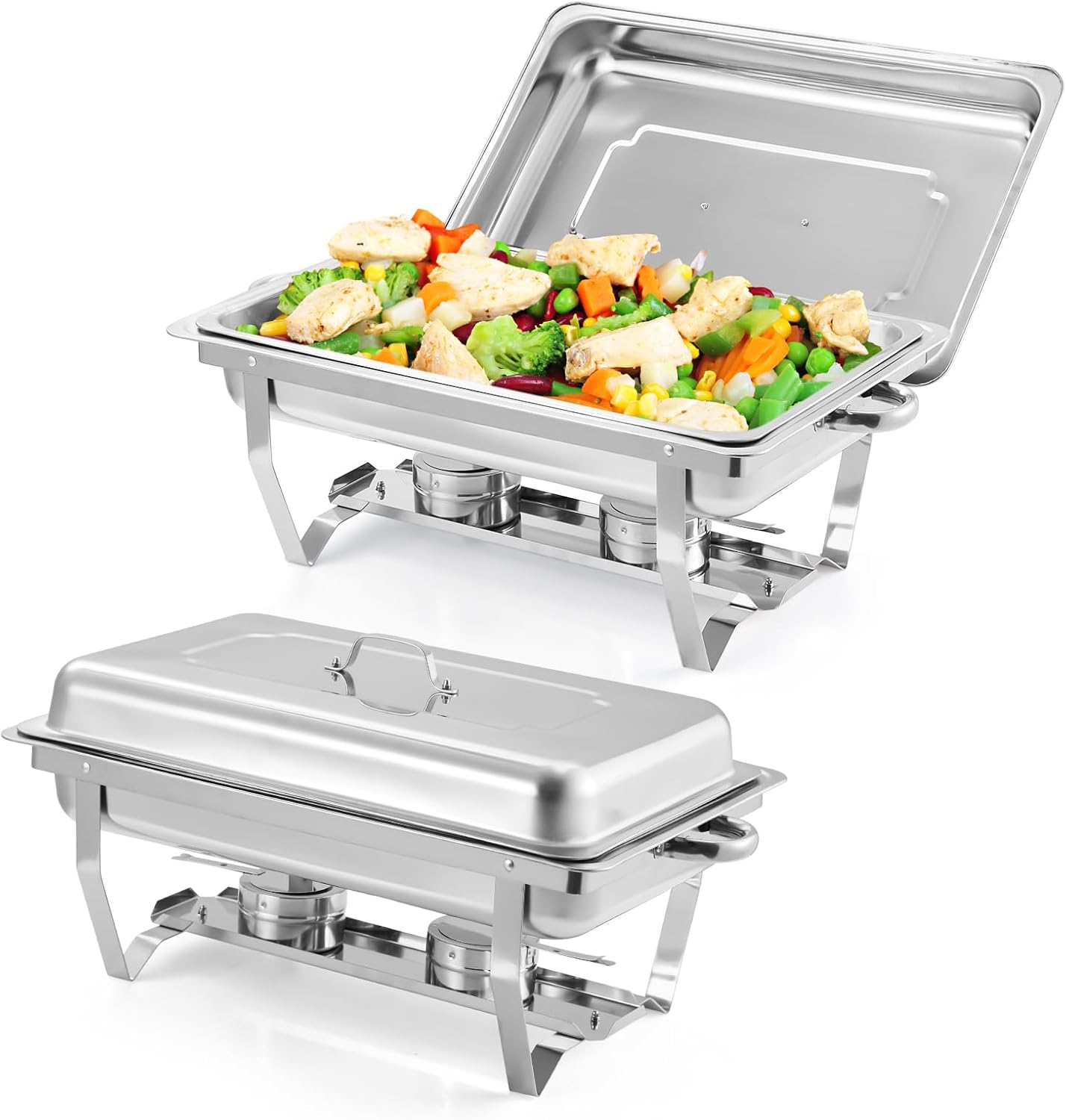 Amazon.com: GarveeHome Chafing Dishes for Buffet 2 Pack, 8 Qt Stainless ...