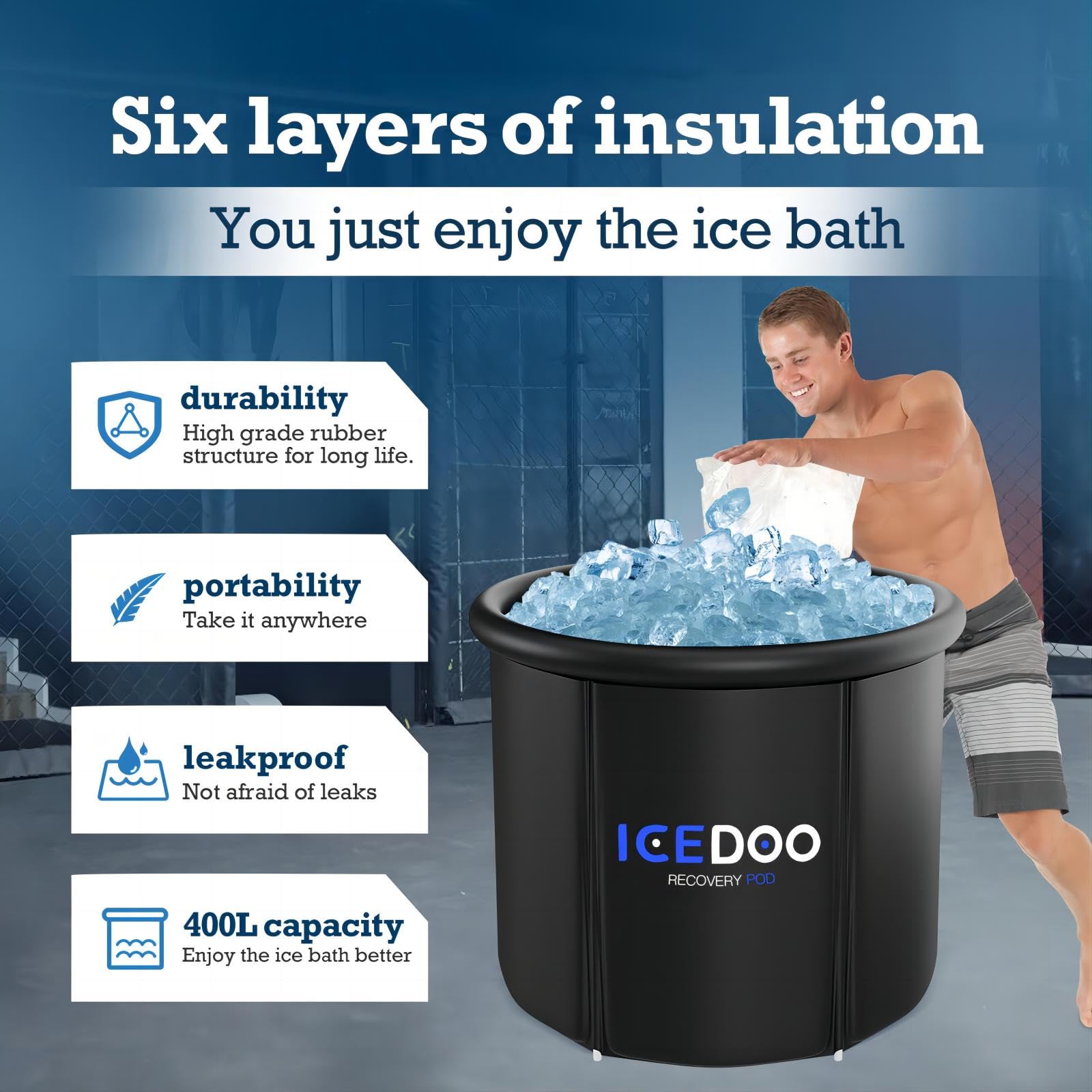 Snapklik.com : 30H Large Size Ice Bath Tub For Athletes,Multiple ...