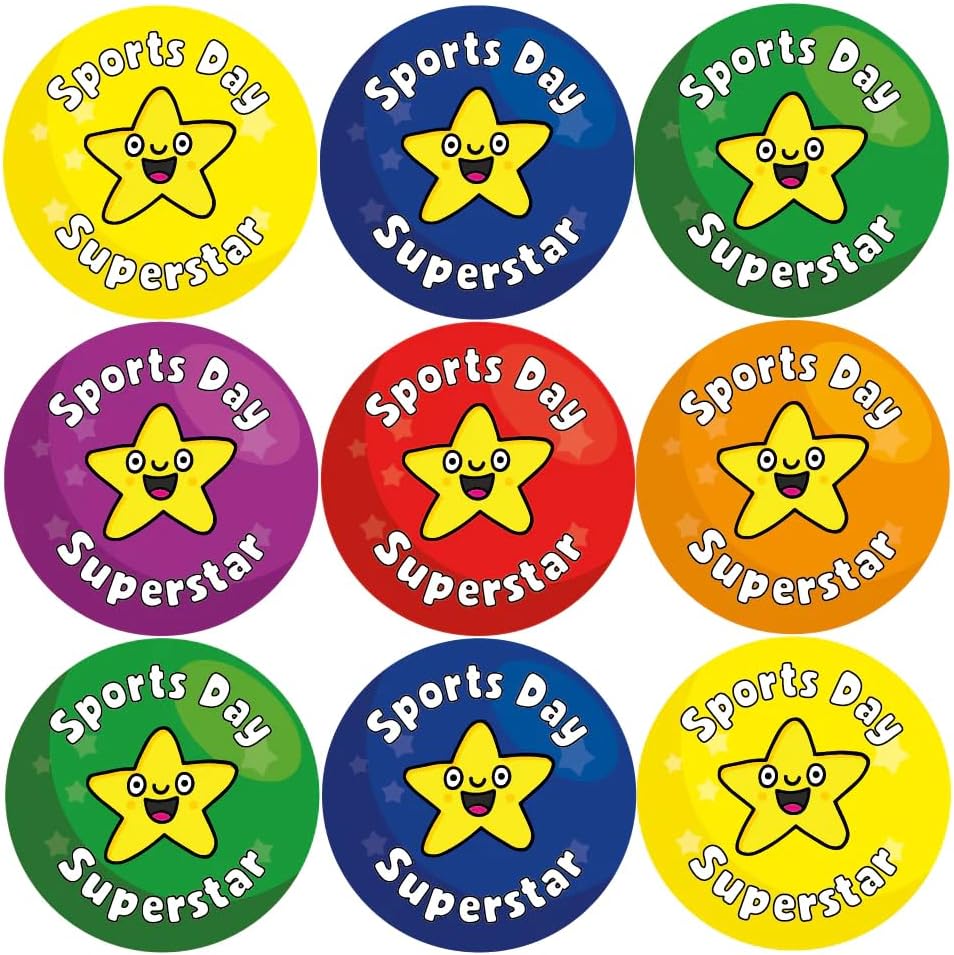 MyClassroom 144 Sports Day Superstar Reward Stickers - Multicolor, 30mm ...
