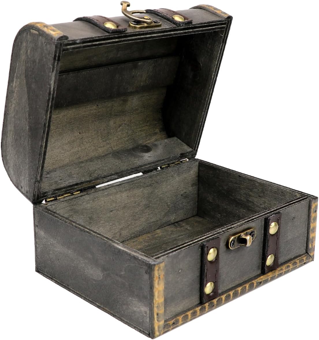 Amazon.com: YOLUFER Wooden Vintage Treasure Chest Box with Lock and ...