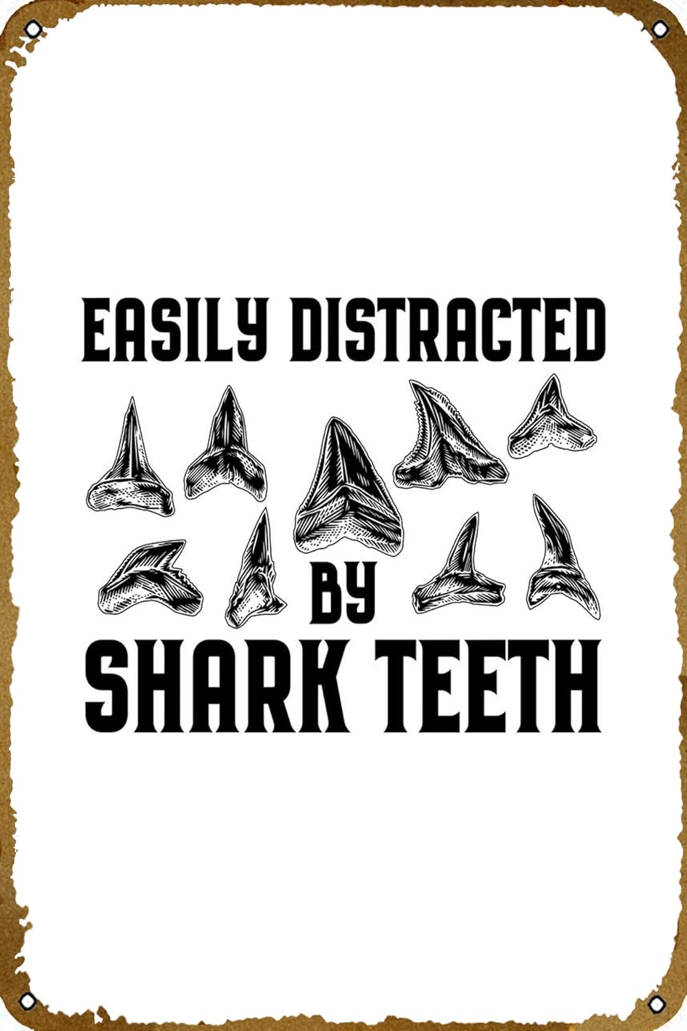 Amazon.com : Shark Teeth Collecting poster Retro tin Sign Wall Art ...