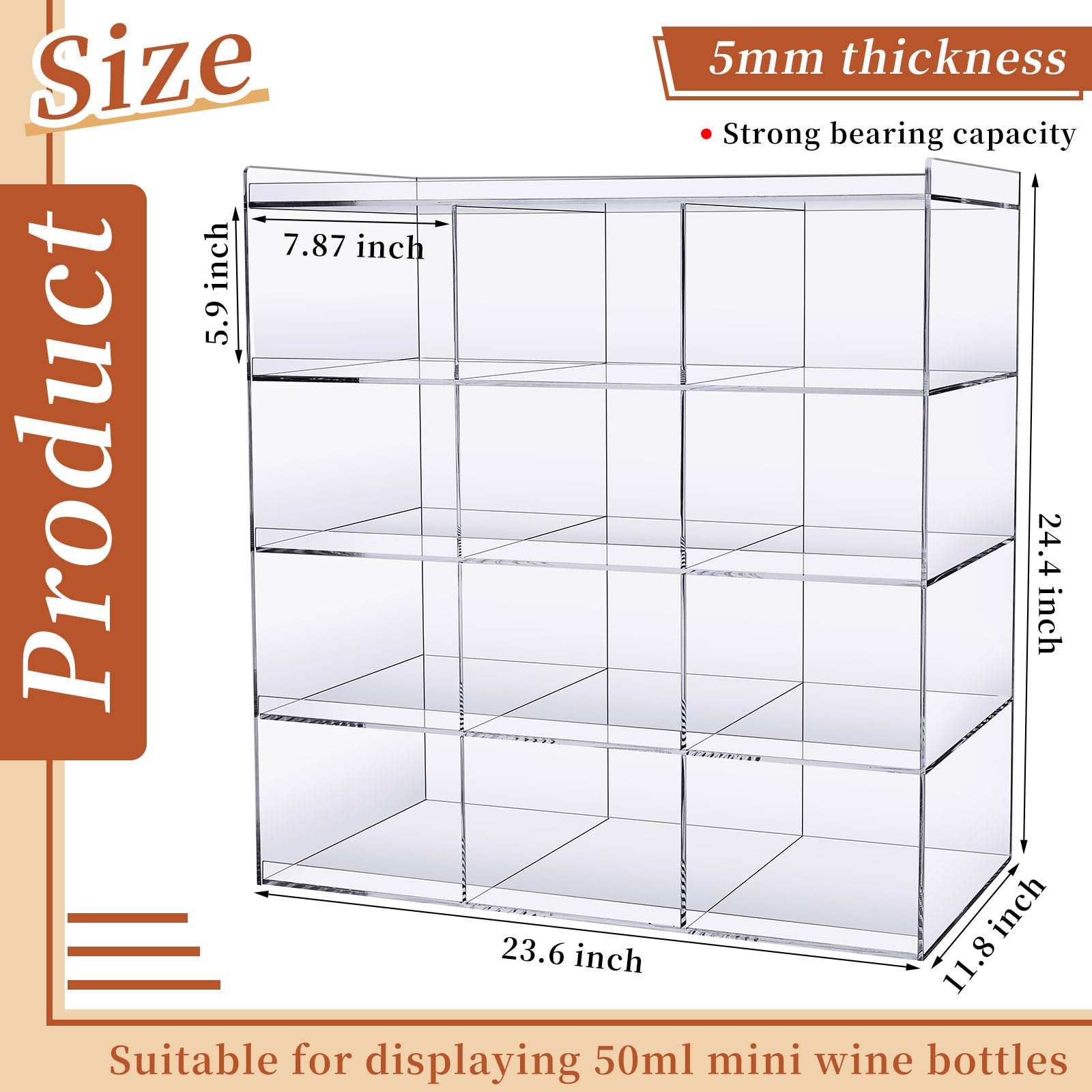 Wenqik Liquor Display Case Acrylic Commercial Retail Display Case 12 x ...