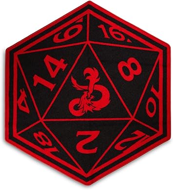 Amazon.com: Dungeons & Dragons Red D20 Dice Printed Area Rug | Indoor ...