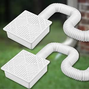 Meonum 2 Set 9" x 9" Downspout Catch Basin for Drainage White Gutter ...