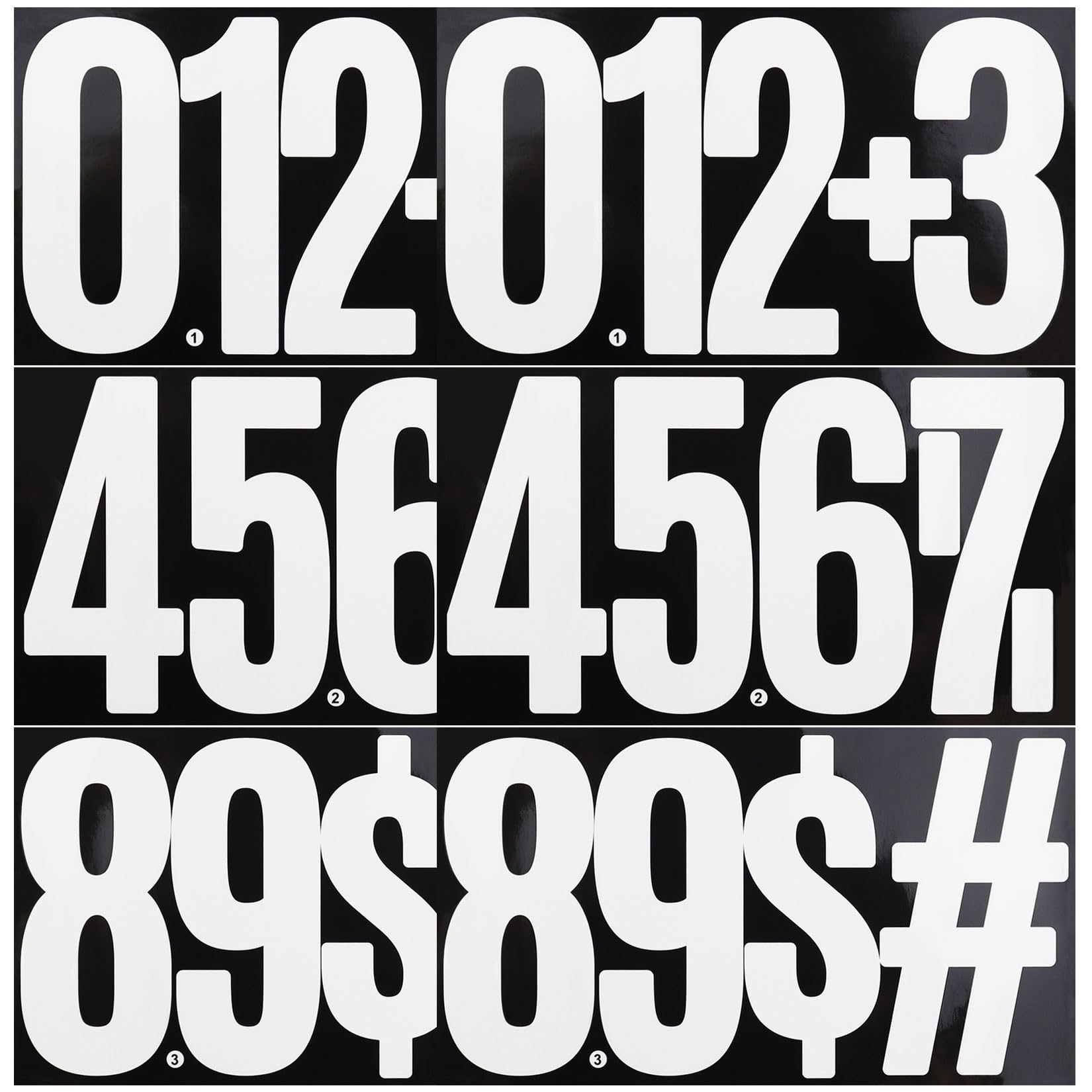6 Inch Self Adhesive Large Number Stickers, 6 Sheet Waterproof Vinyl ...