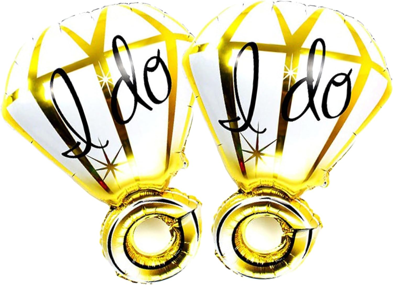 Amazon.com: 2 PCS Gold Diamond Ring Balloons I Do Golden Balloon Foil ...