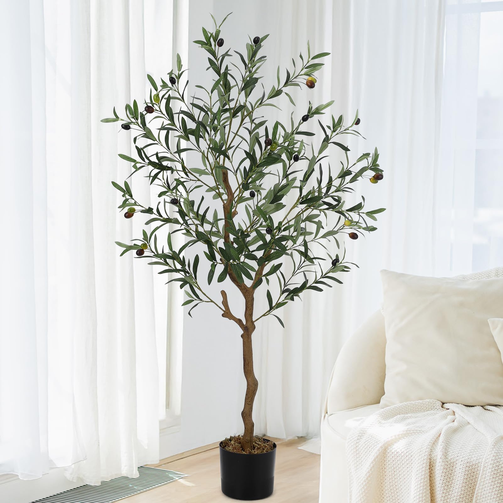 Realistic Artificial Olive Tree, Lifelike Faux Olive Plant for Home ...