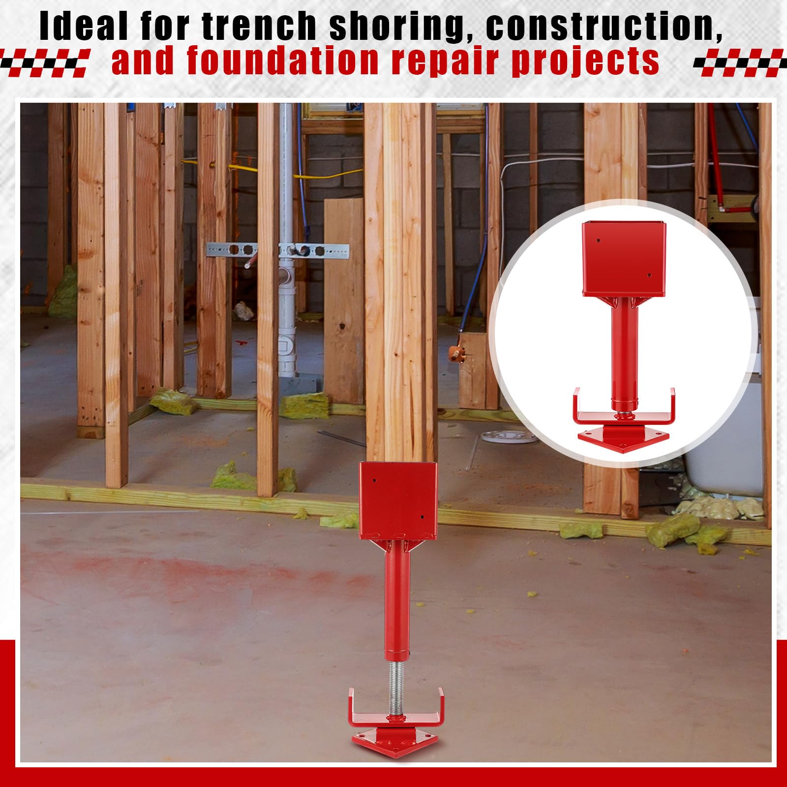 Snapklik.com : 6x6 Adjustable Screw Jack Post, 15.8" - 21.8" Height ...