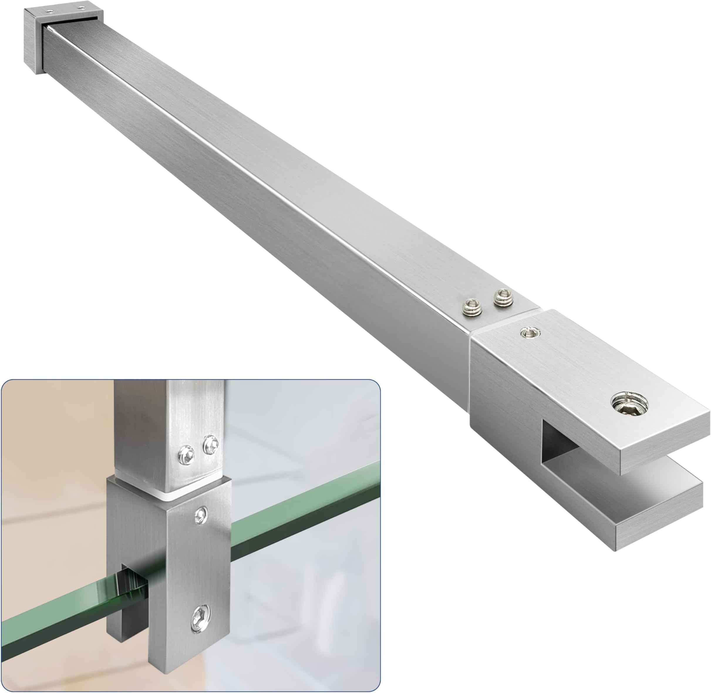 Shower Door Rod, 18 1/5"(462mm)-31 7/10"(805mm) Length Stainless Steel ...