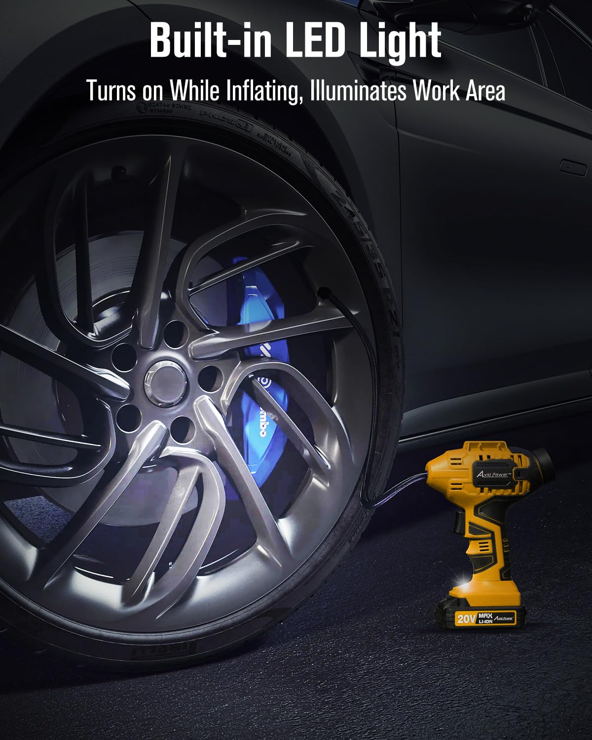 Snapklik.com : Avid Power Tire Inflator Portable Air Compressor, 20V ...