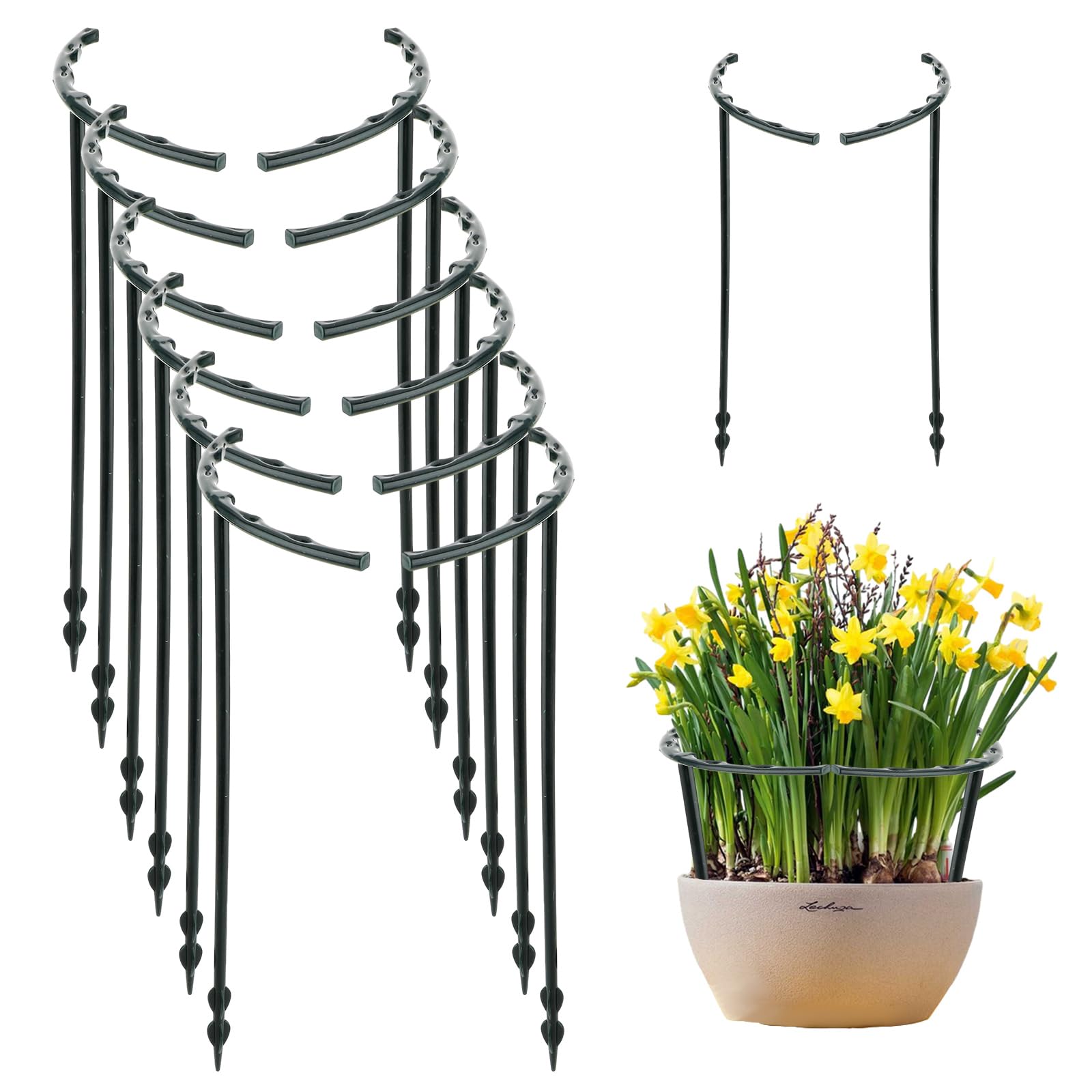 Amazon.com : Prasacco 12 Pcs Plant Support Plant Stake, Half Round ...