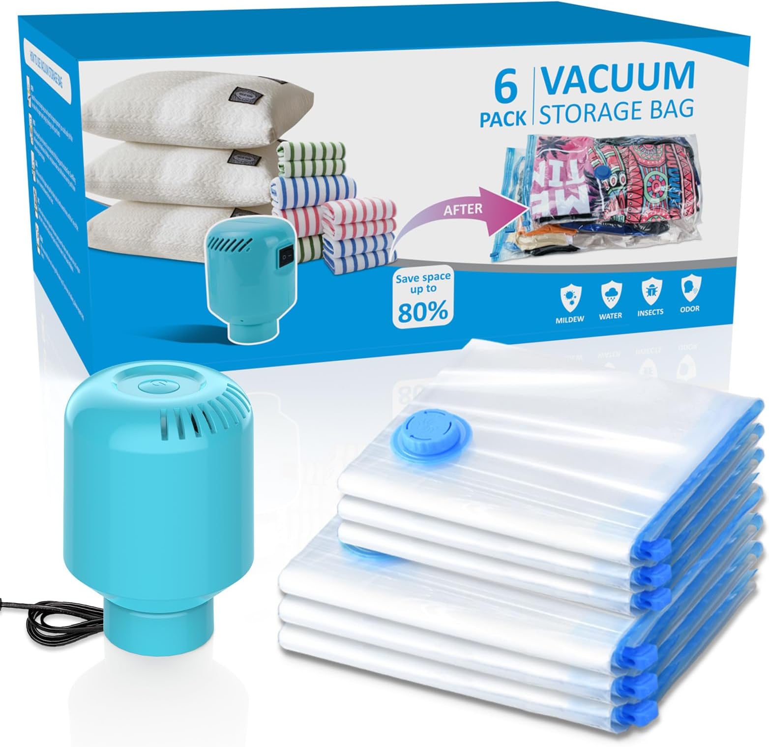 Amazon.com: Vacbird Vacuum Bags for Travel, 12 Pack Vacuum Seal Bags ...