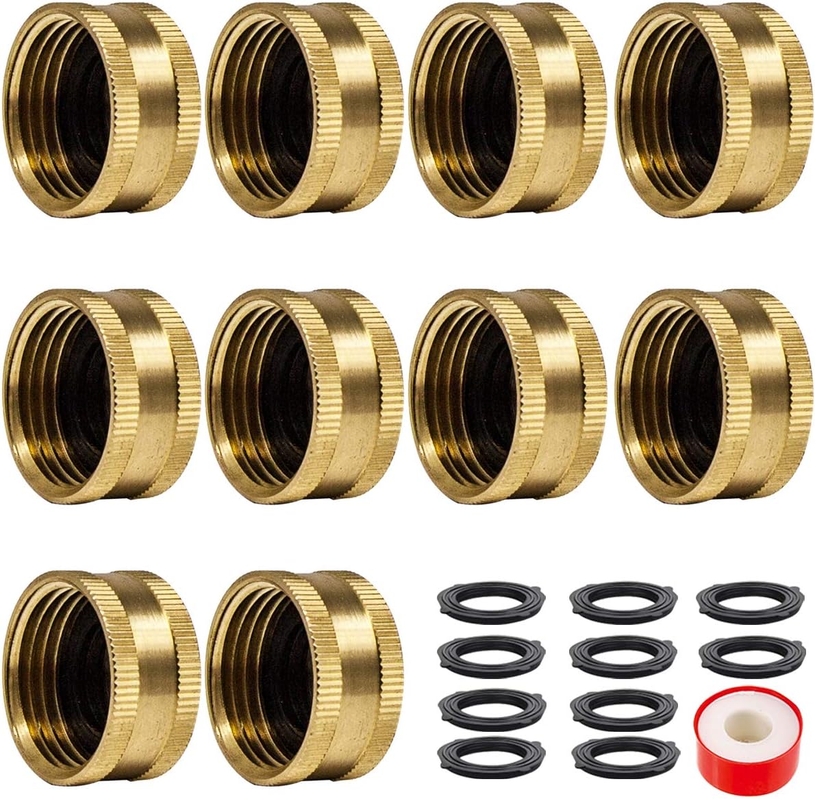 Amazon.com : Carbbia 12PCS 3/4" Garden Hose Cap Garden Hose Connector ...