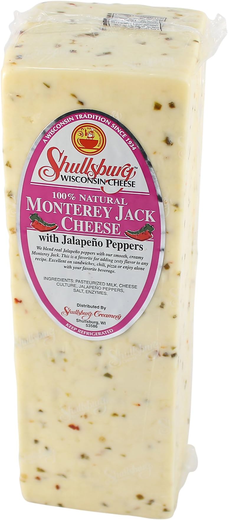 Amazon.com: Shullsburg Creamery - Pepper Jack Cheese - 5 Pound Loaf ...