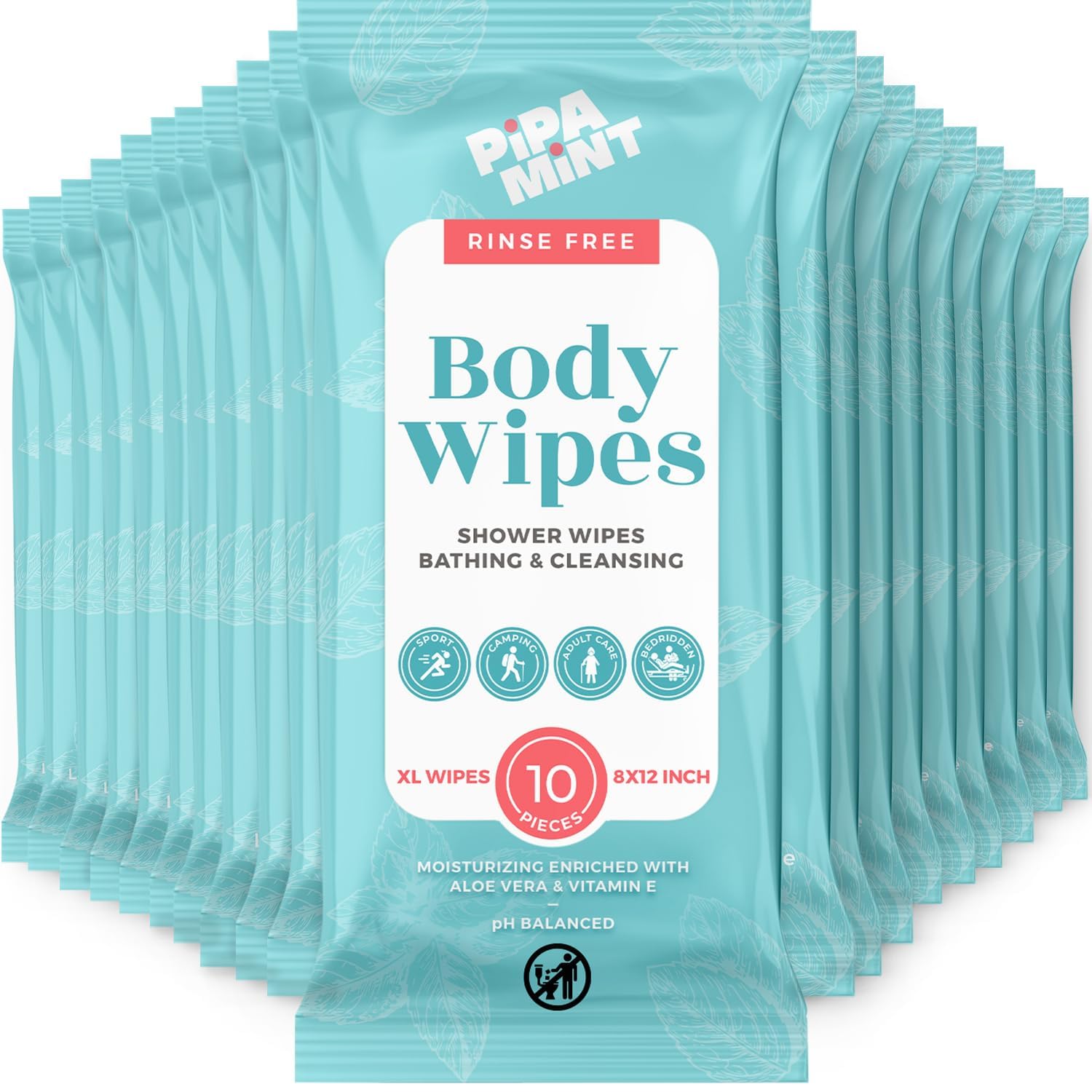 Amazon.com: Body Wipes (20 Packs) 200 XL Shower Wipes Body Wipes for ...
