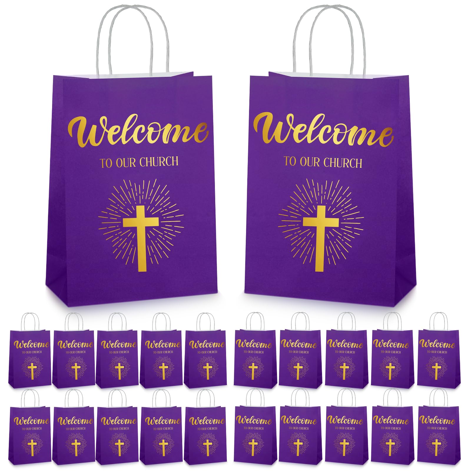 Amazon.com: Chuangdi 50 Pcs Church Welcome Gift Bags Christian Paper ...