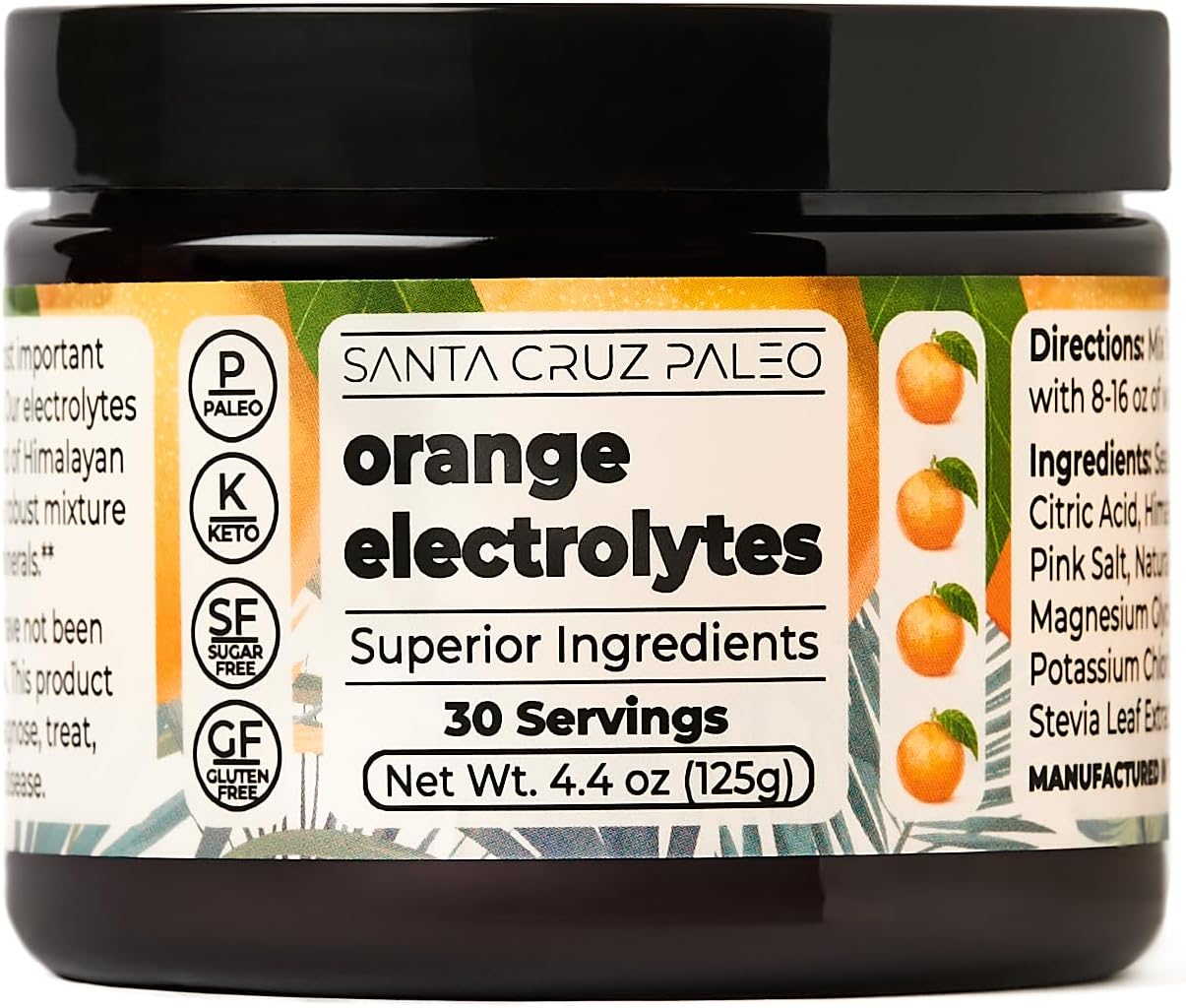 Amazon.com: Santa Cruz Paleo Electrolyte Powder, Orange Flavor, Sugar ...